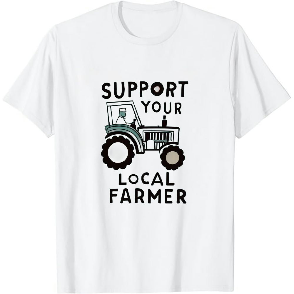 COMIO Farm Local Food Patriotic Farming Gift Idea Farmer T-Shirt ...