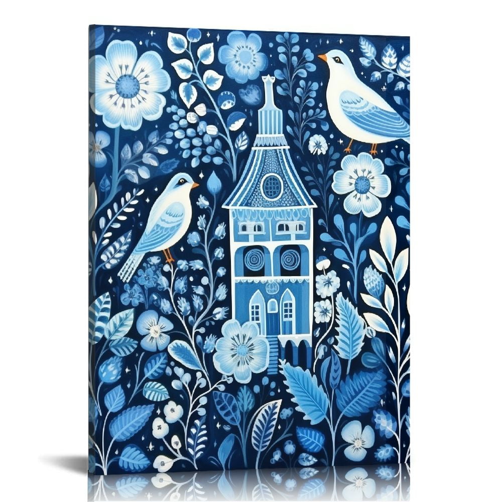 COMIO Farmhouse Bathroom Decor Wall Art Rustic Flower and Butterfly ...