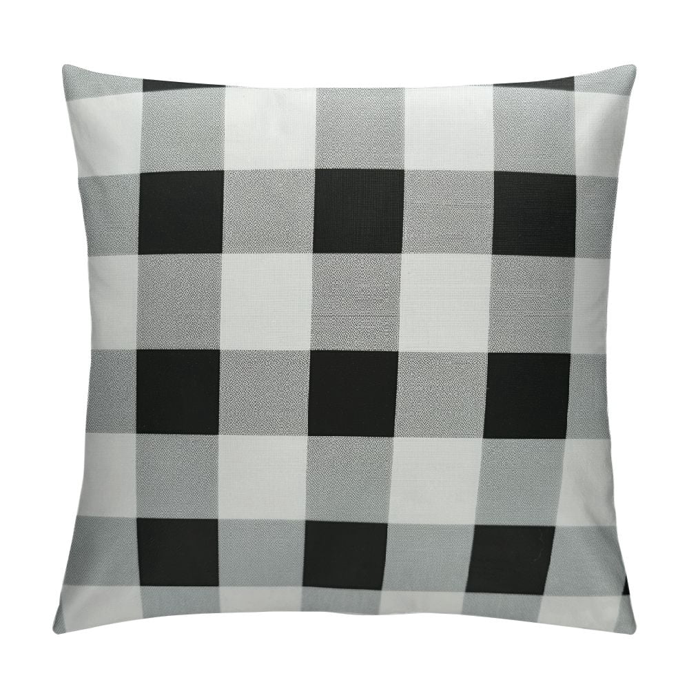 COMIO Farmhouse Buffalo Plaid Check Throw Pillow Covers , Outdoor ...