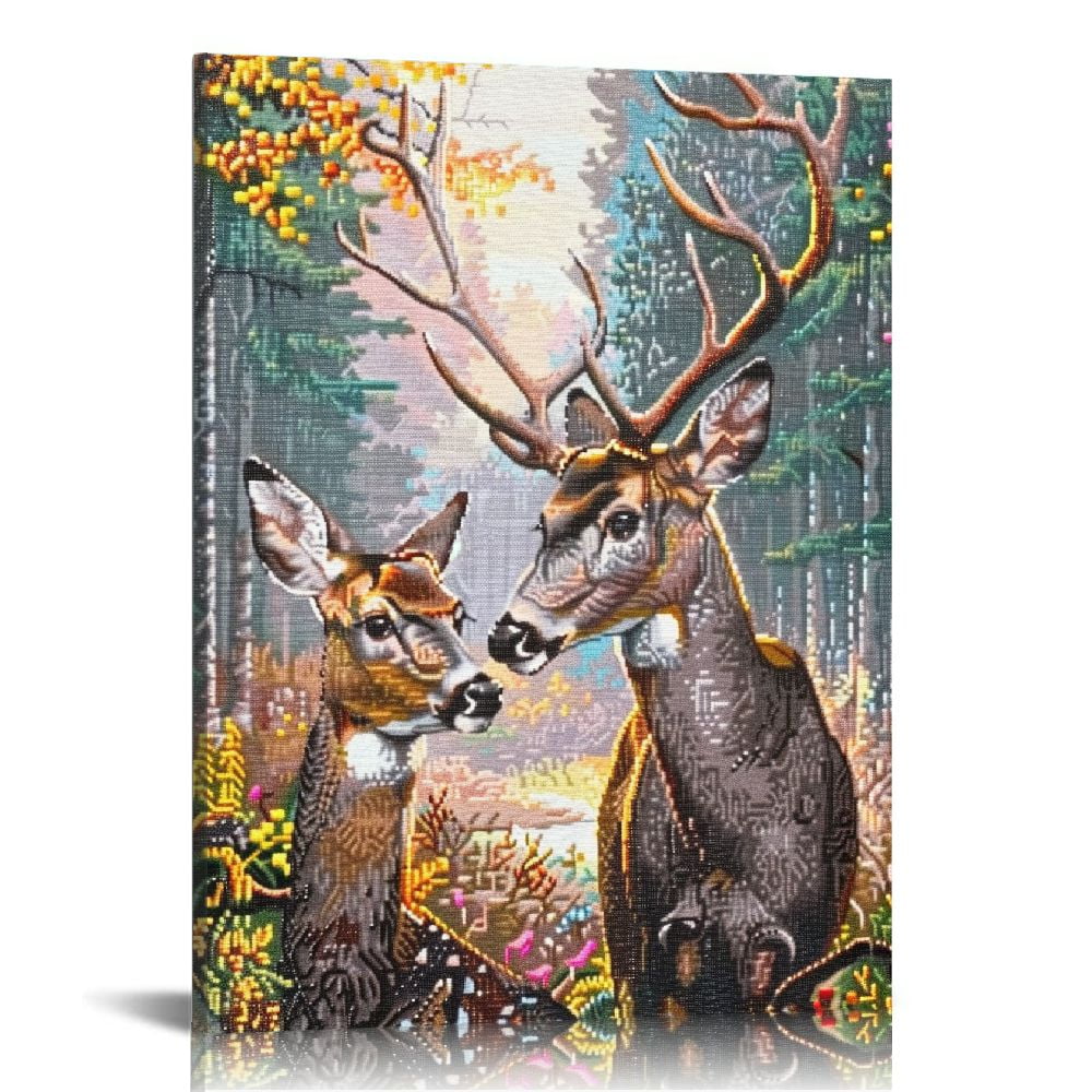 COMIO Farmhouse Deer Wall Art Rustic Wildlife Elk Wall Decor Country ...