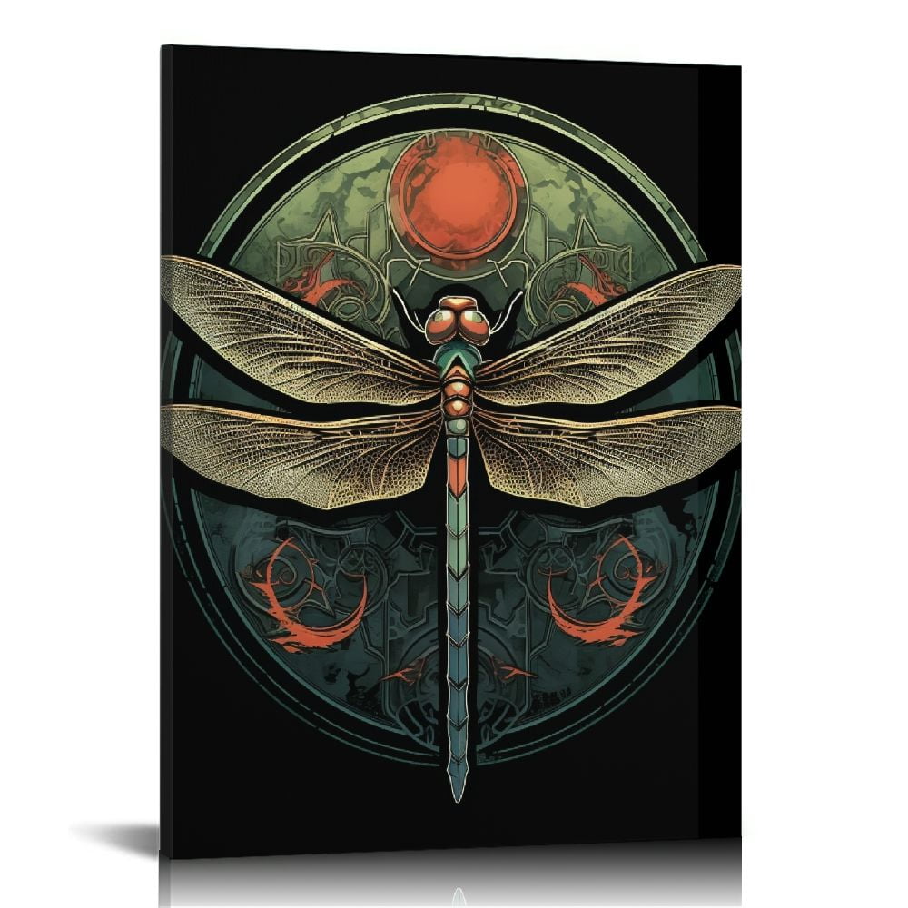 COMIO Farmhouse Dragonfly Wall Art Rustic Country Dragonfly Pictures ...