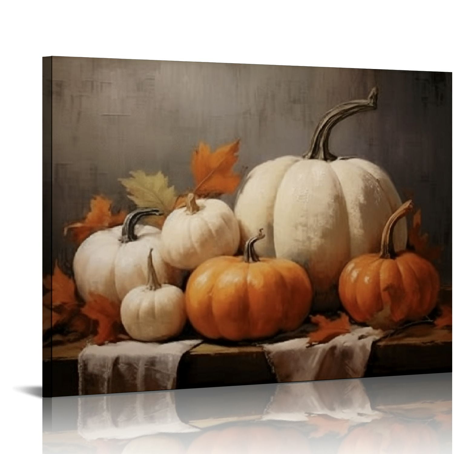 COMIO Farmhouse Fall Canvas Wall Art Pumpkin Wall Decor Vintage Rustic ...