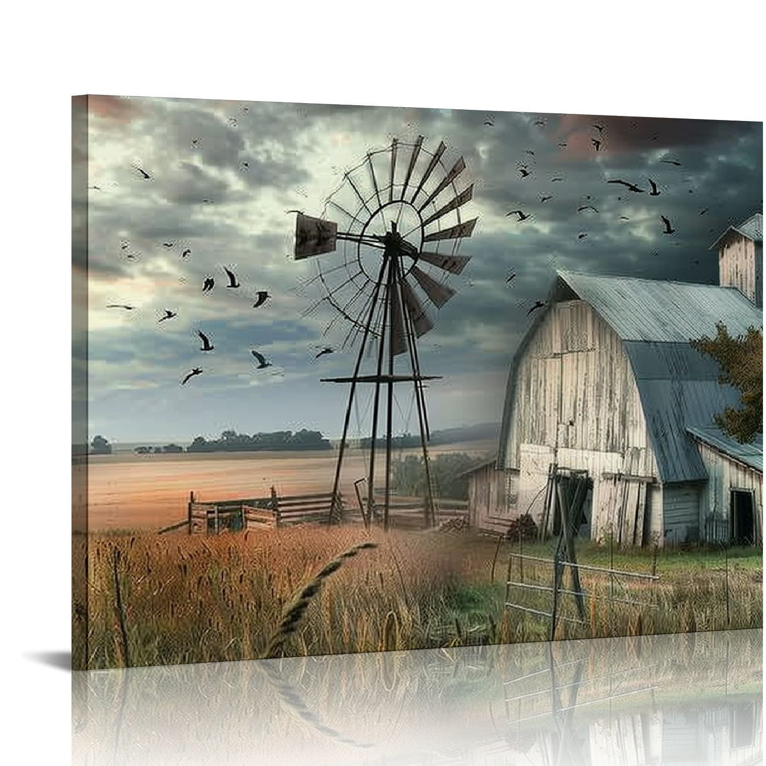 COMIO Farmhouse Old Barn Canvas Wall Art, Farmhouse Pictures Wall Decor ...