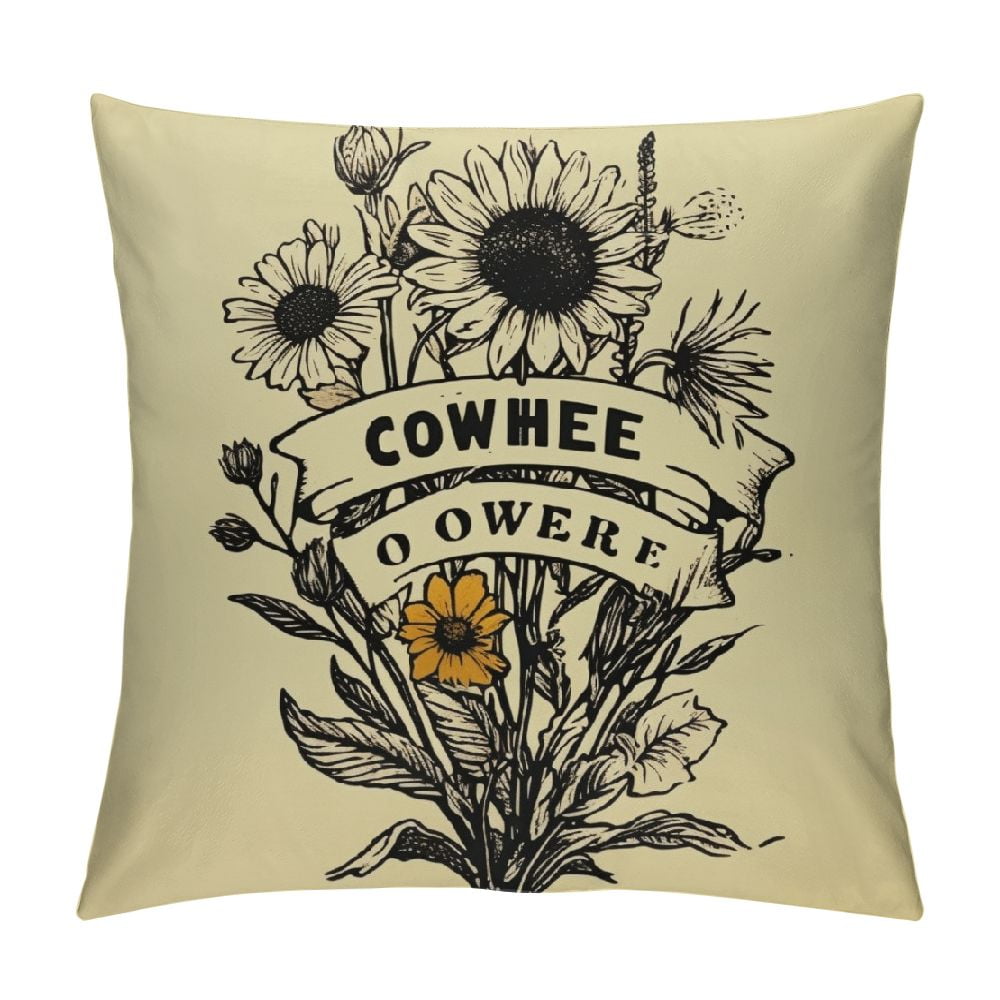 COMIO Farmhouse Pillow Covers with Consider How The Wildflowers Grow ...