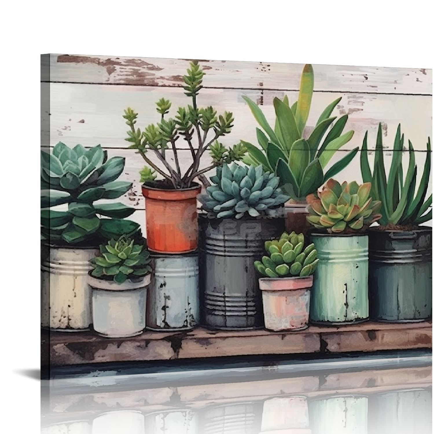 COMIO Farmhouse Succulents Bathroom Wall Art Country Flower Pictures ...