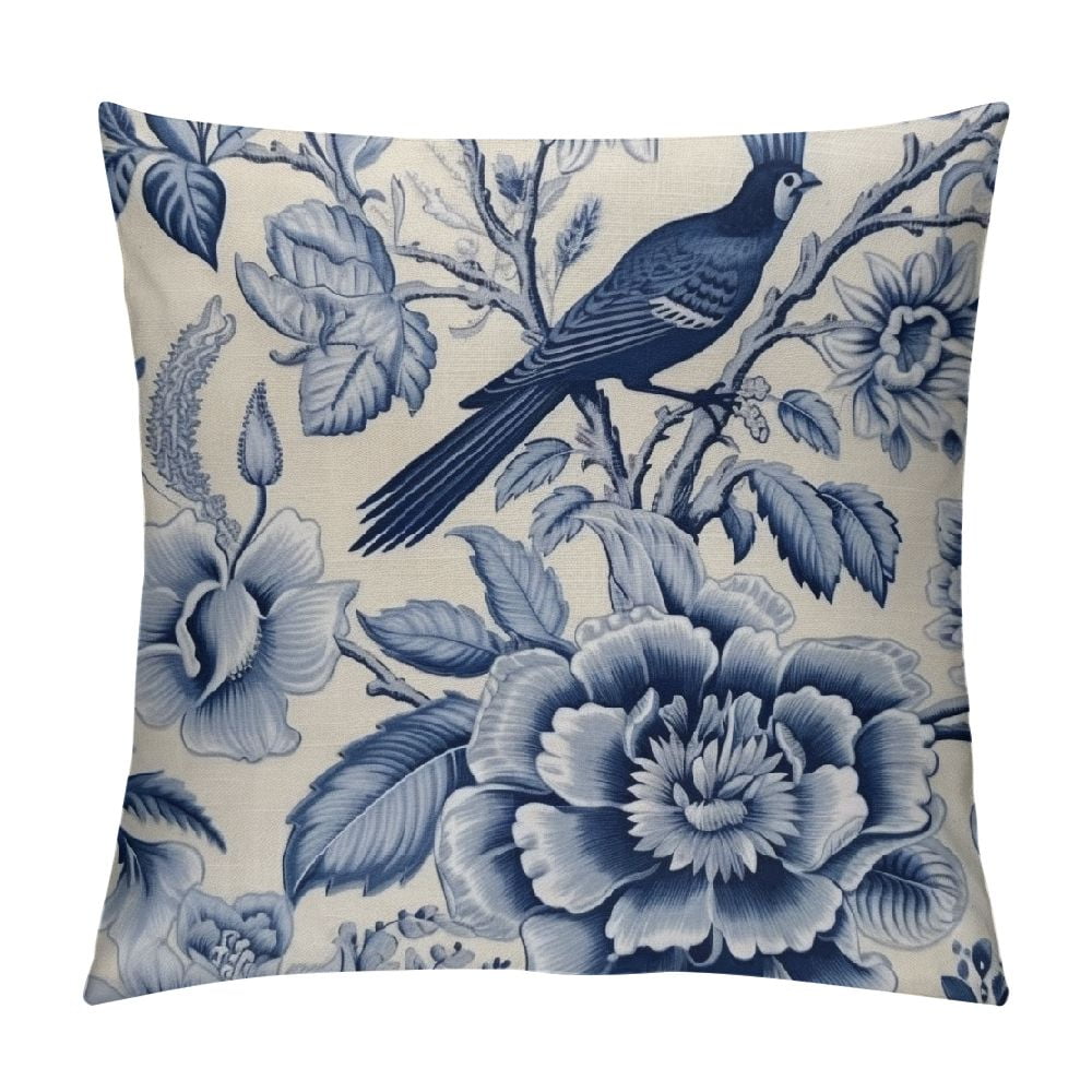 Comio Farmhouse Throw Pillow Cover Chinese Style Blue And White