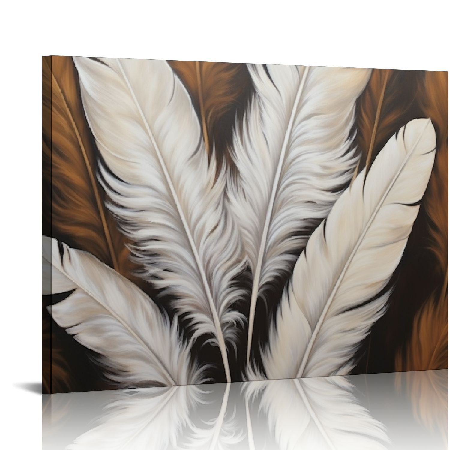 COMIO Feather Canvas Wall Art Modern Living Room Bedroom Wall ...
