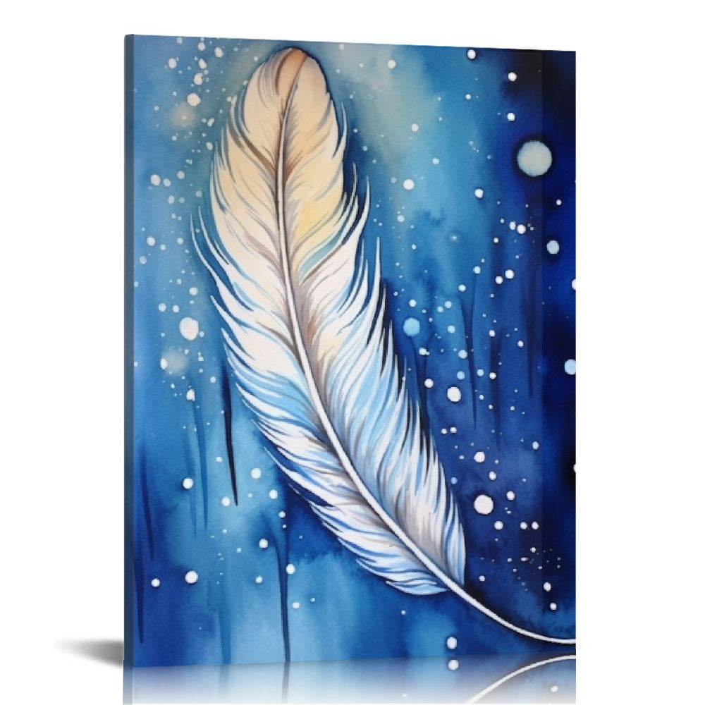 COMIO Feather Canvas Wall Art for Living Room Bedroom Modern Artwork ...