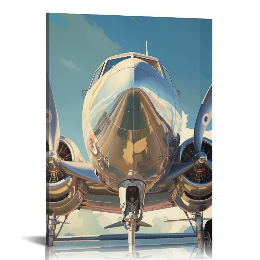 COMIO Fighter Aircraft Canvas Wall Art Transportation Framed Airplane ...