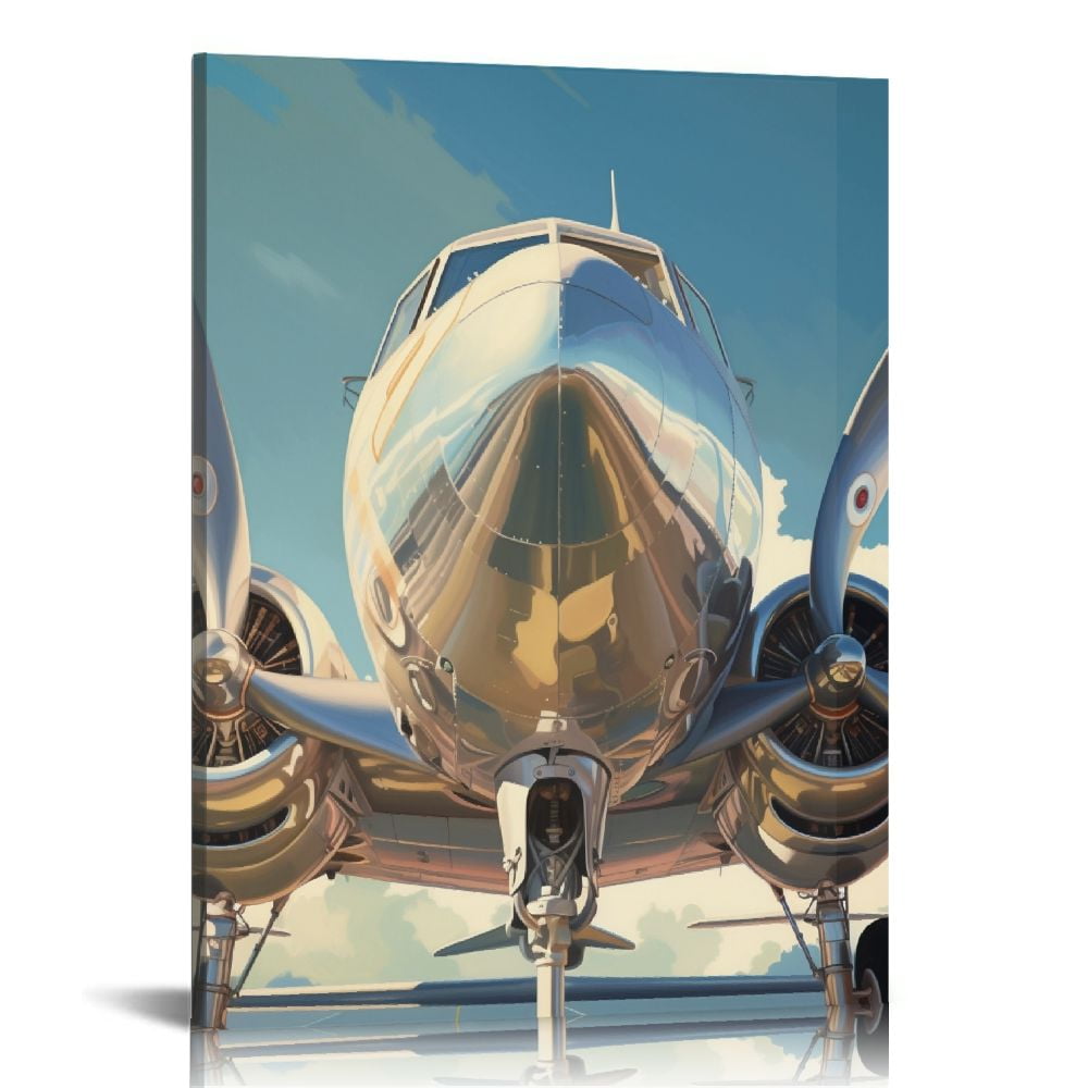 COMIO Fighter Aircraft Canvas Wall Art Transportation Framed Airplane ...