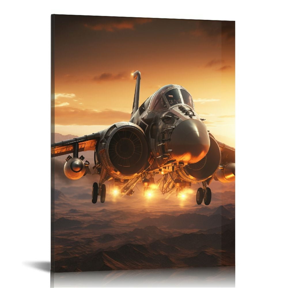 COMIO Fighter Jet Canvas Wall Art Military Aircraft Wall Art for Living ...