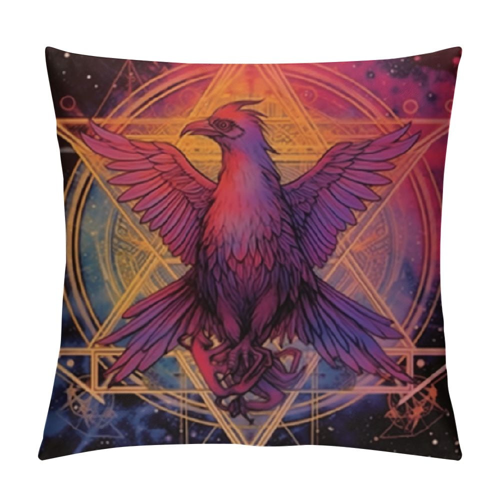 MLJA Pillow Covers ,Bird Fantasy Flying Animal Alchemy Symbol Throw ...