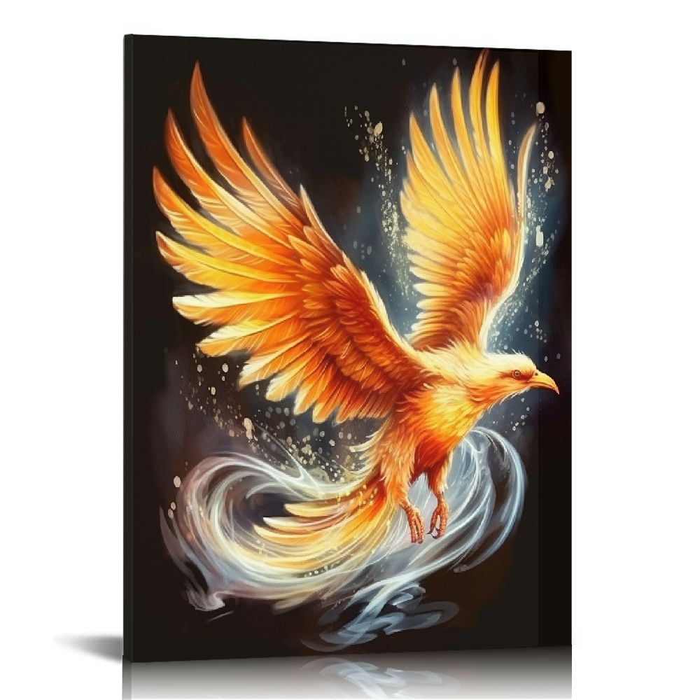 MLJA Poster Phoenix Bird Canvas Wall Art Classic Dragon Poster Animal Prints Wall Decor for Room ...