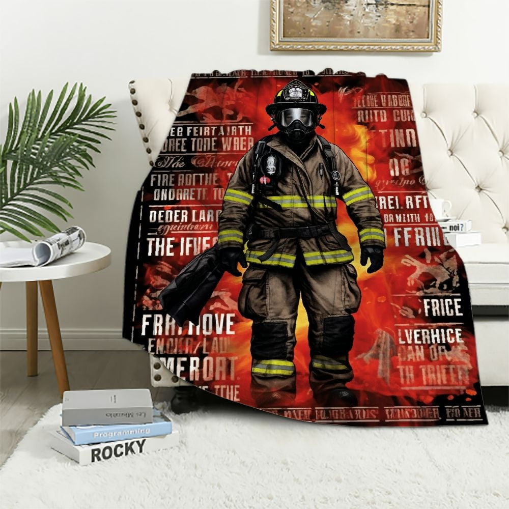 COMIO Firefighter Blanket Soft Cozy Lightweight Plush Throw Blanket 50 ...