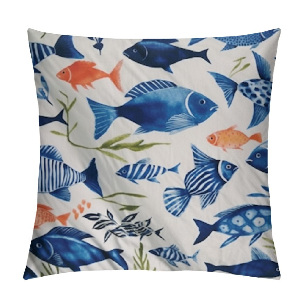 MLJA Fish Pillow Cover, of Fish Square Decorative Throw Pillow Covers ...