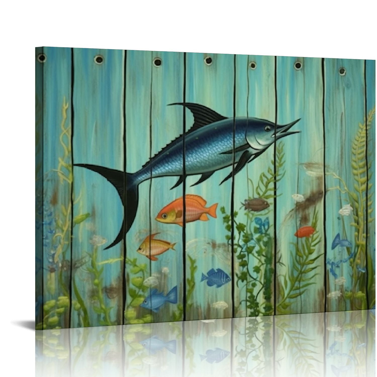MLJA Fish Wall Decor Fish Pictures Saltwater Fishing Paintings Framed ...