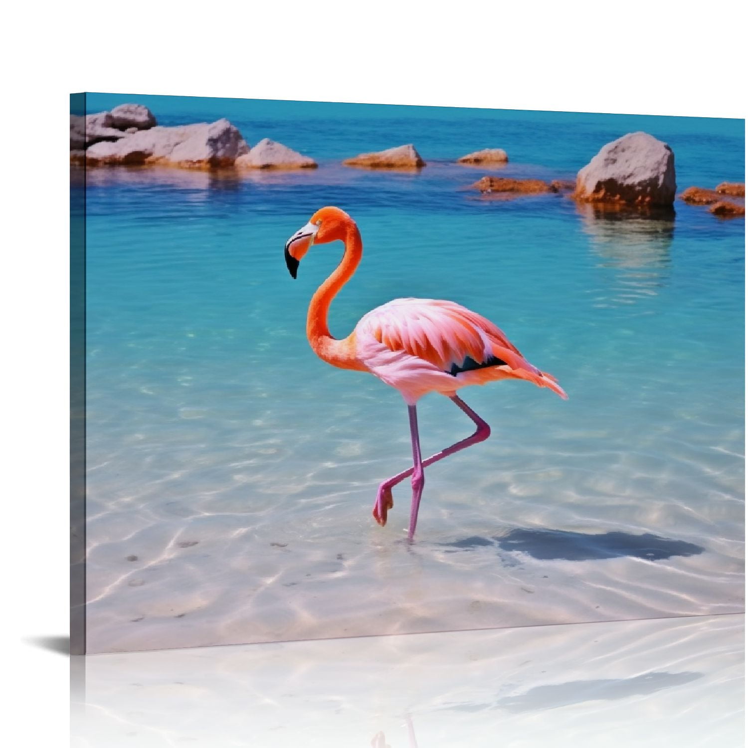 COMIO Flamingo Poster Canvas Pictures Wall Art For Office Living Room ...