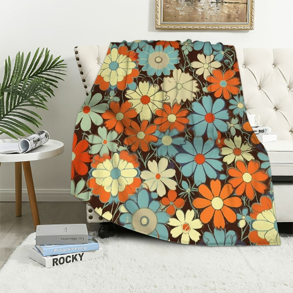 COMIO Floral Duvet Cover Set, Retro Flower Pattern with Simplistic ...