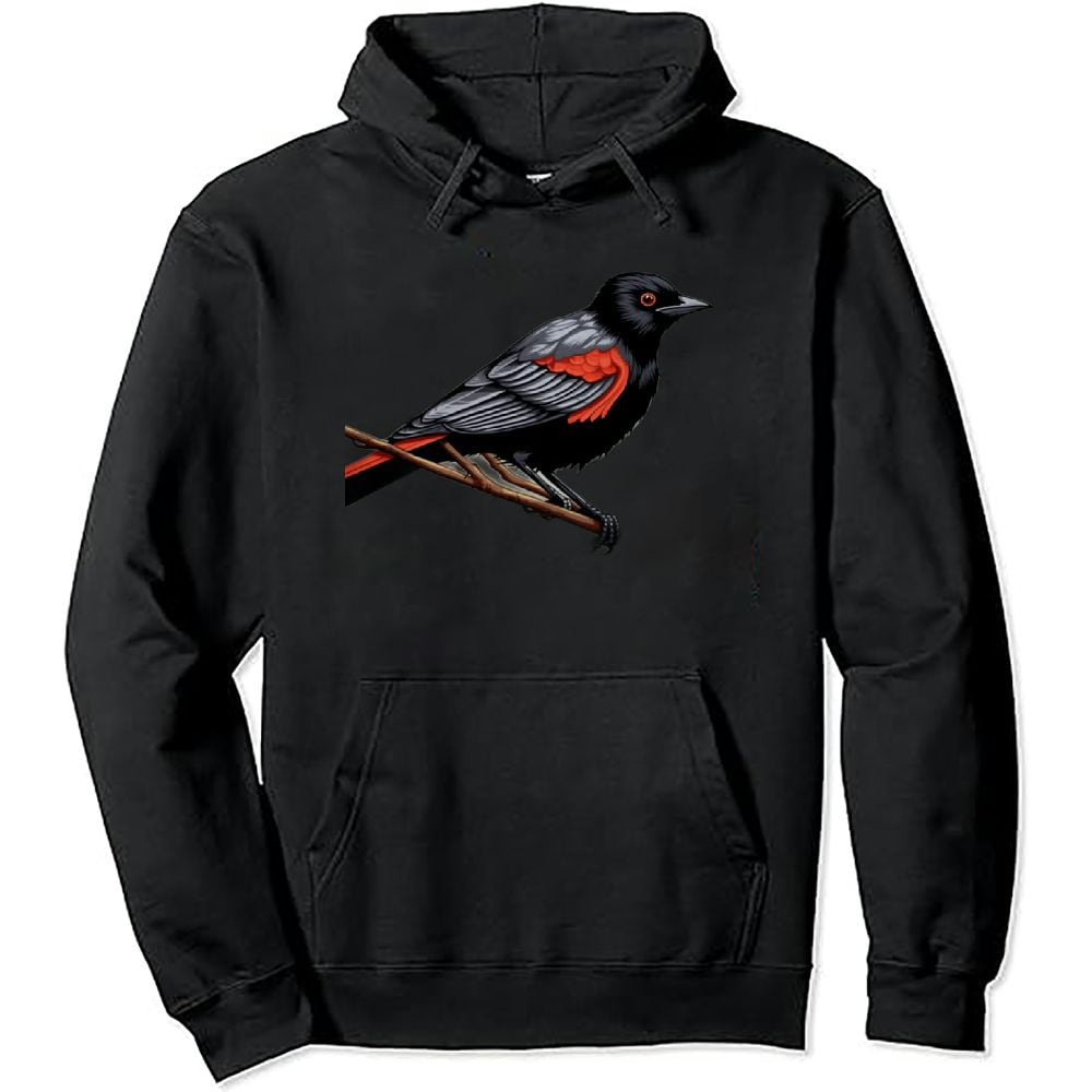 COMIO Floral Red-Winged Blackbird Red Winged Blackbird Pullover Hoodie ...