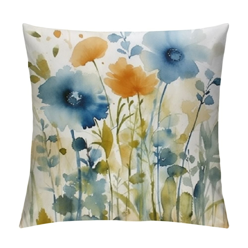 COMIO Floral Sage Pillow Covers Fall Farmhouse Print Decorative Pillows ...