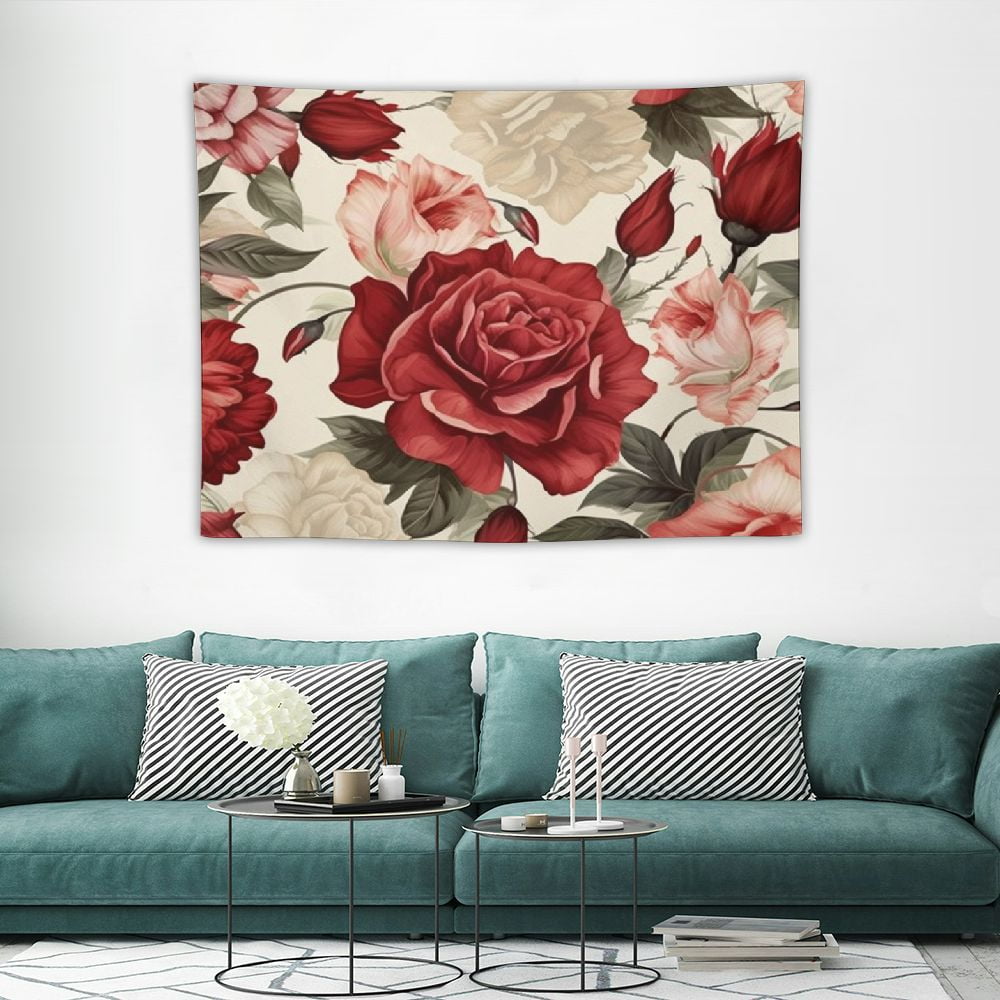 COMIO Floral Tapestry Red White Flower Blossom Girls Women Feminine ...