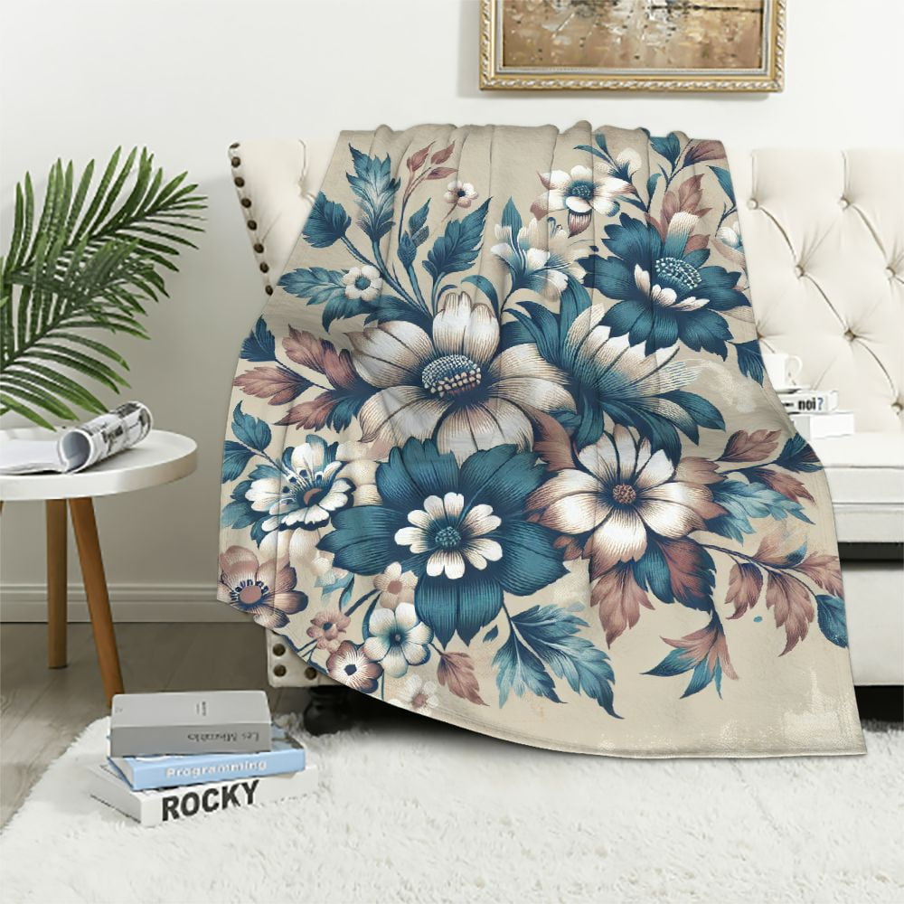 COMIO Floral Throw Blanket Spring Blankets and Throws Boho Western ...