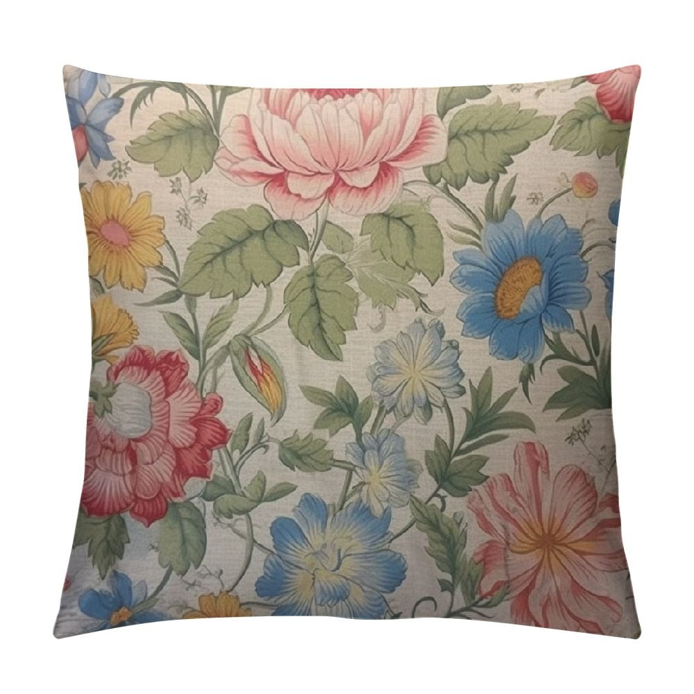 COMIO Floral Throw Pillow Cover Beautiful Chamomile Rose Petunia ...