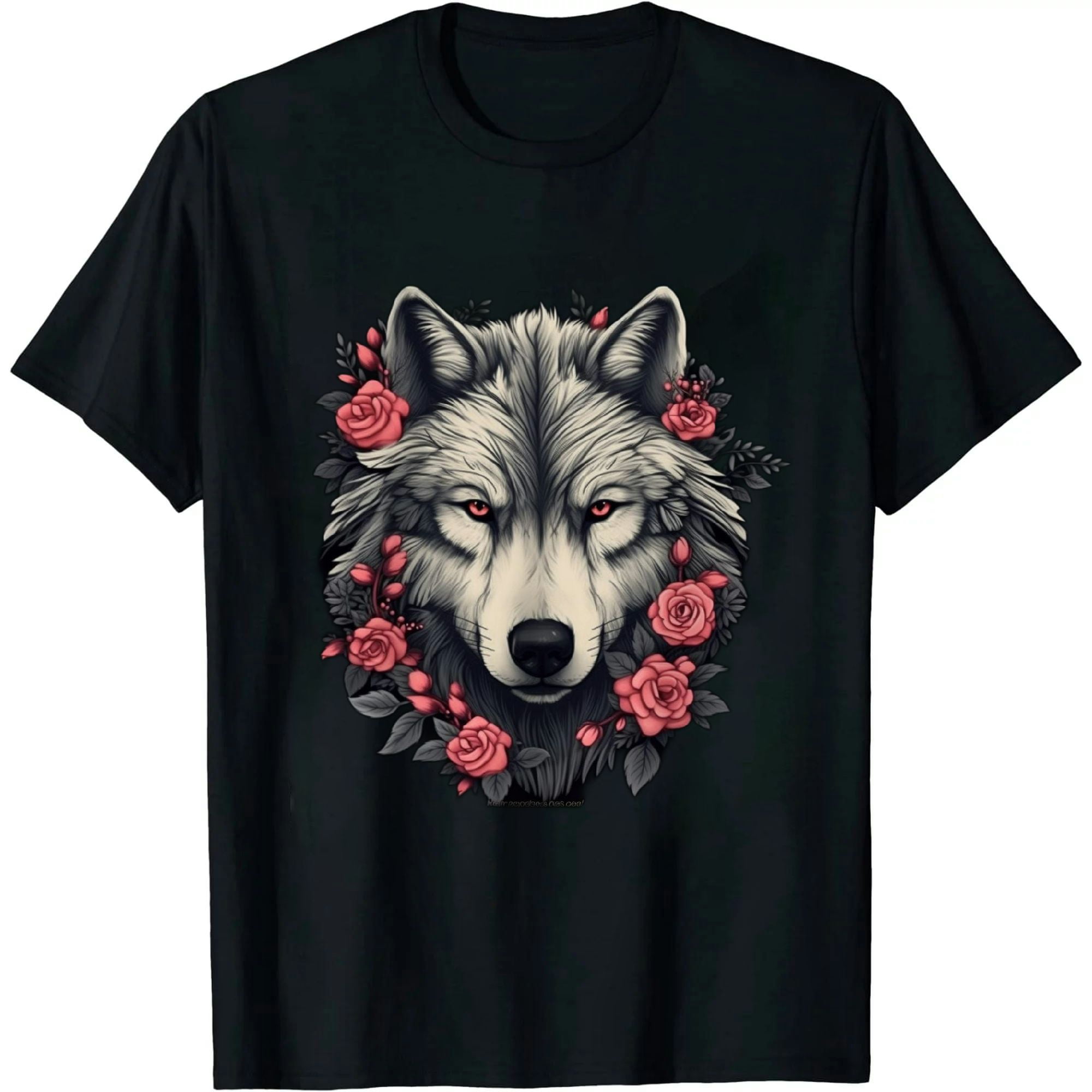 COMIO Floral Wolf Animal Cute Botanical Wolf Flowers Wolf Lovers T ...
