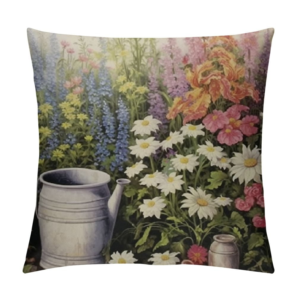 COMIO Flower Farmhouse Decorative Pillow Covers Spring Throw Pillow ...