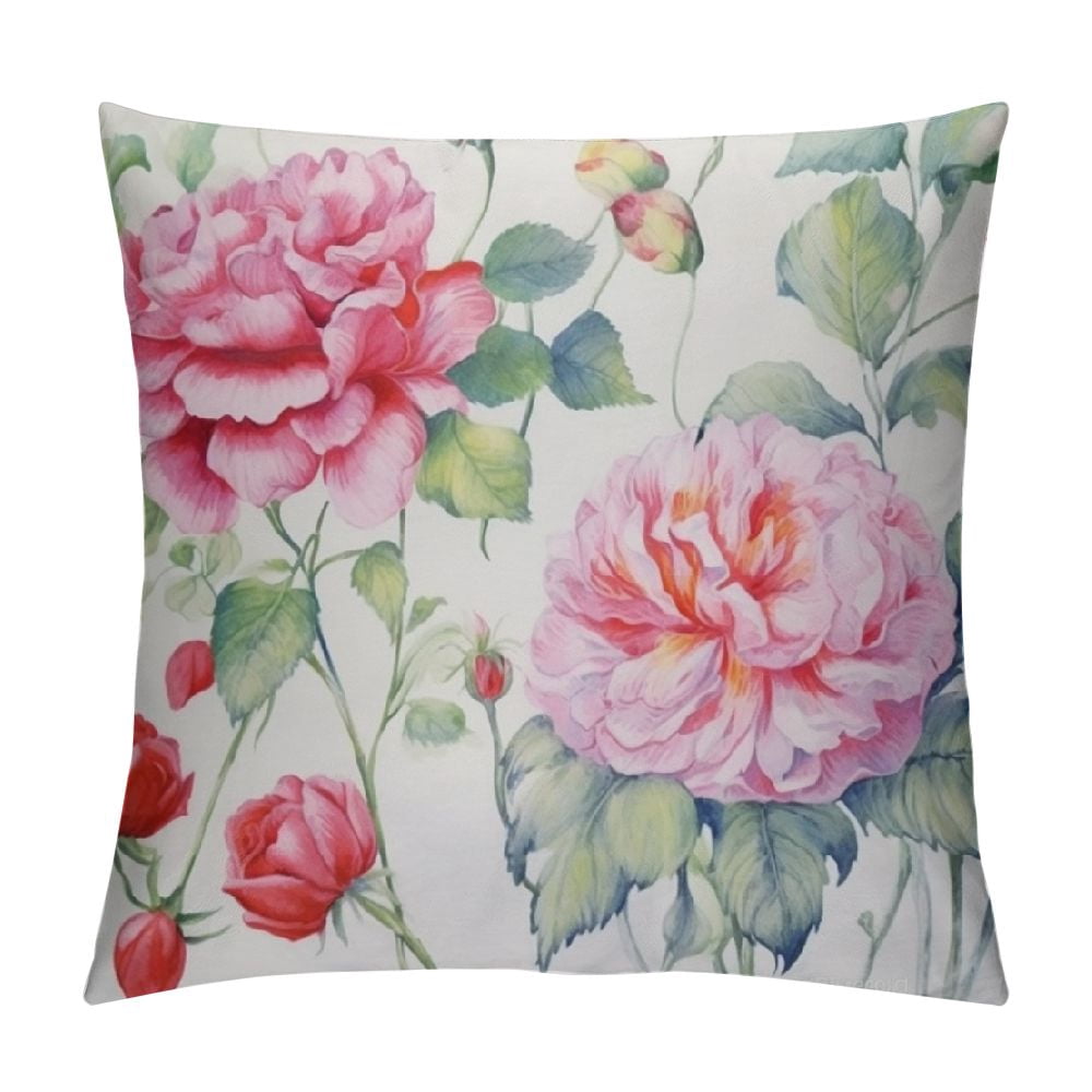 MLJA Flower Throw Pillow Cushion Cover, Shabby Form Vintage Style ...