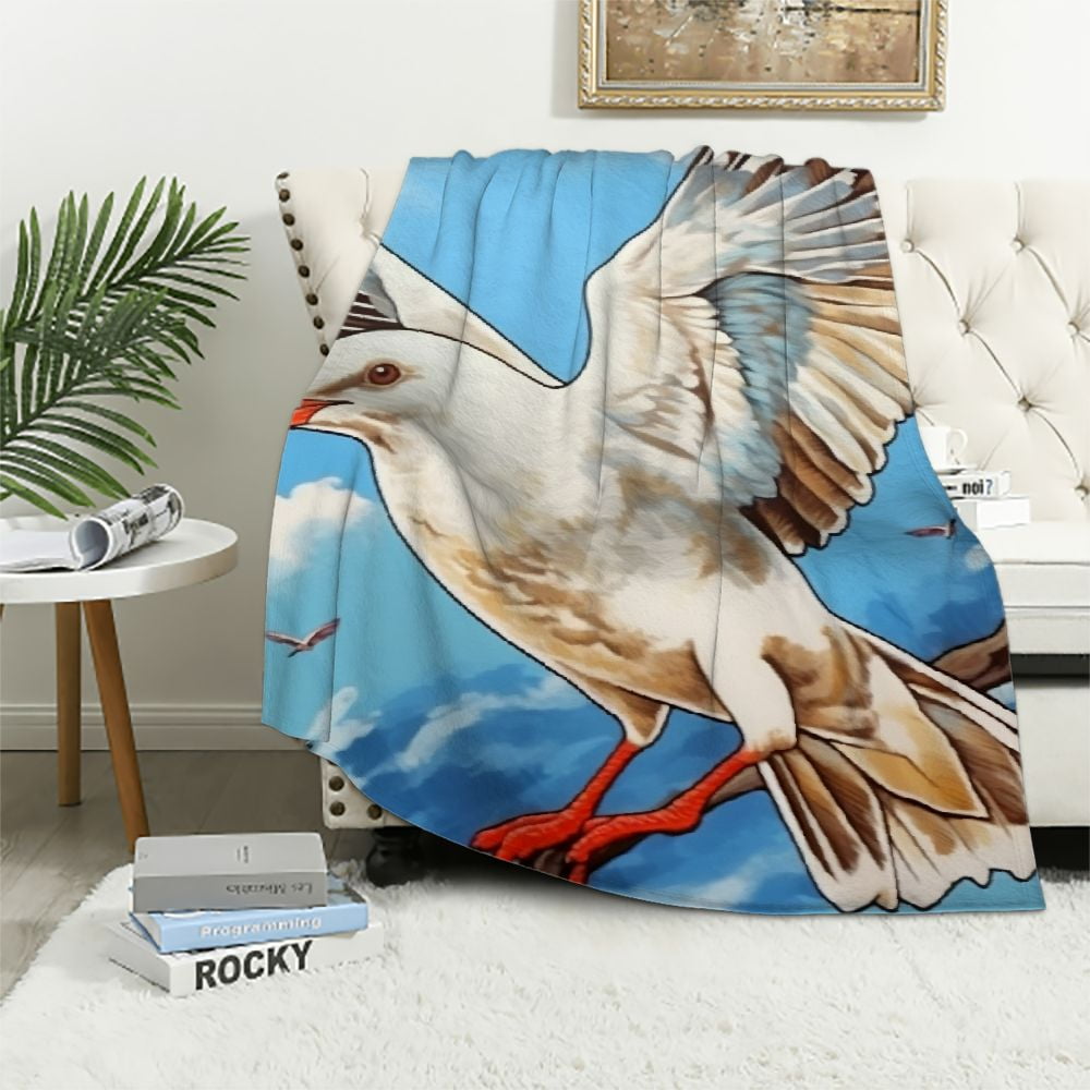 COMIO Flying Seagulls Enjoy Warmth and Elegance,This Ultra-Soft Flannel ...