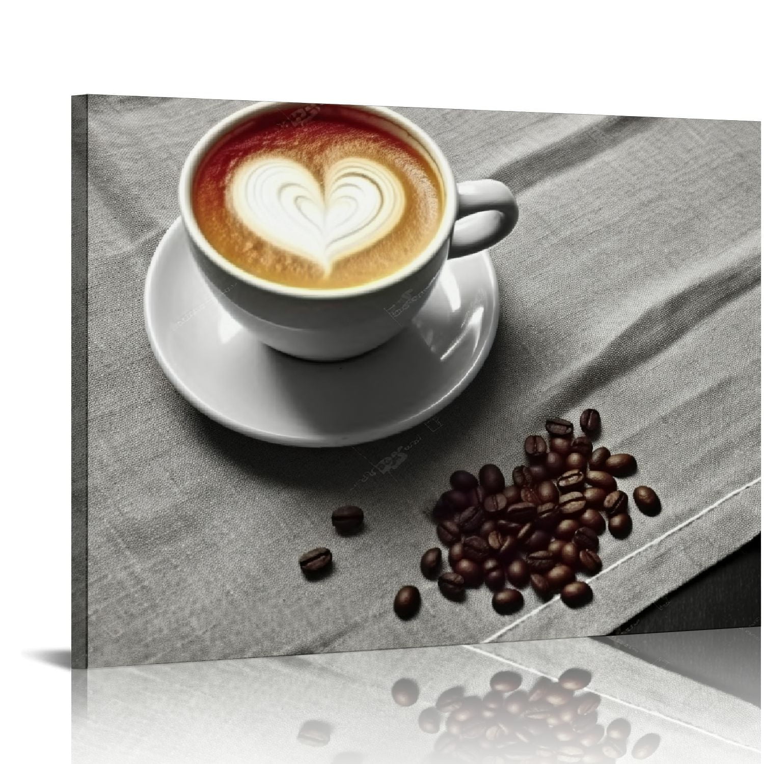 COMIO Food Canvas Wall Art Kitchen Decor Modern Black and White Coffee Canvas Painting Breakfast ...
