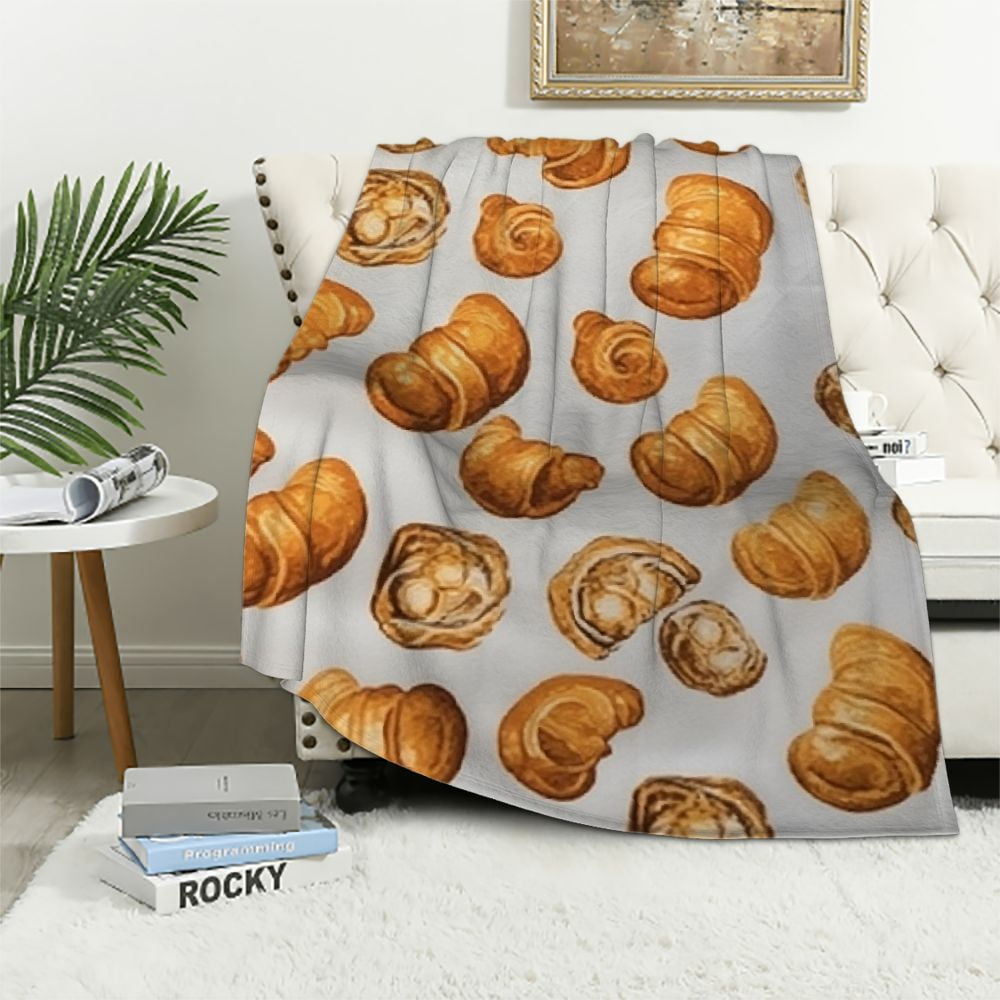 COMIO Food Throw Blanket, Bakery Products Bread Croissant Muffin ...