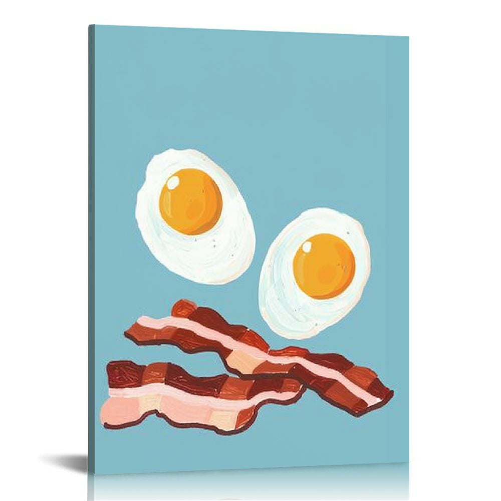 COMIO Food and Cuisine Modern Frame Paper - Eggs and Bacon, Wall Art ...
