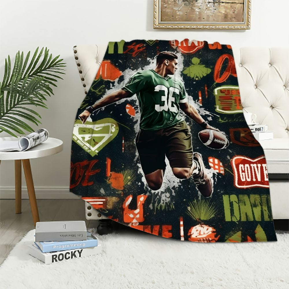 COMIO Football Blanket Football Gifts for Boys Men Sports Football ...