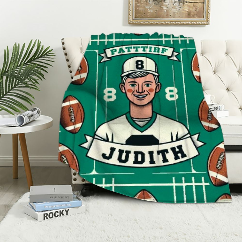 COMIO Football Blanket Rugby Throw Blanket American Football Flange ...