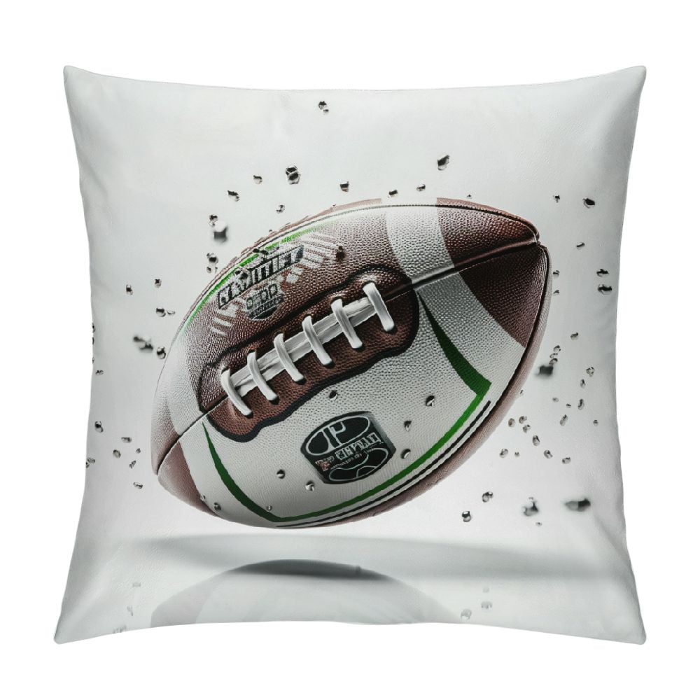MLJA Football Throw Pillow Covers Set, Brown Football Themed Pillowcase ...