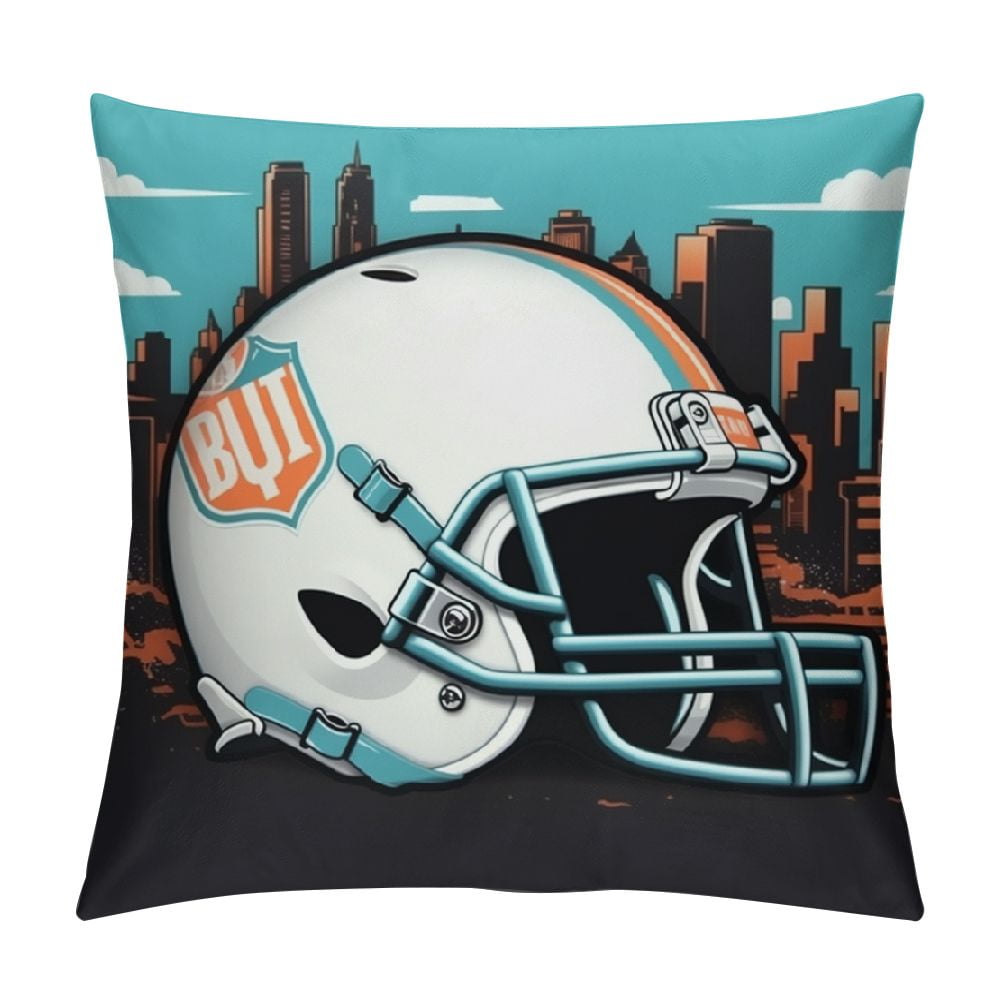 COMIO Football Style Throw Pillow Covers,Miami Pillow Case Decoration ...