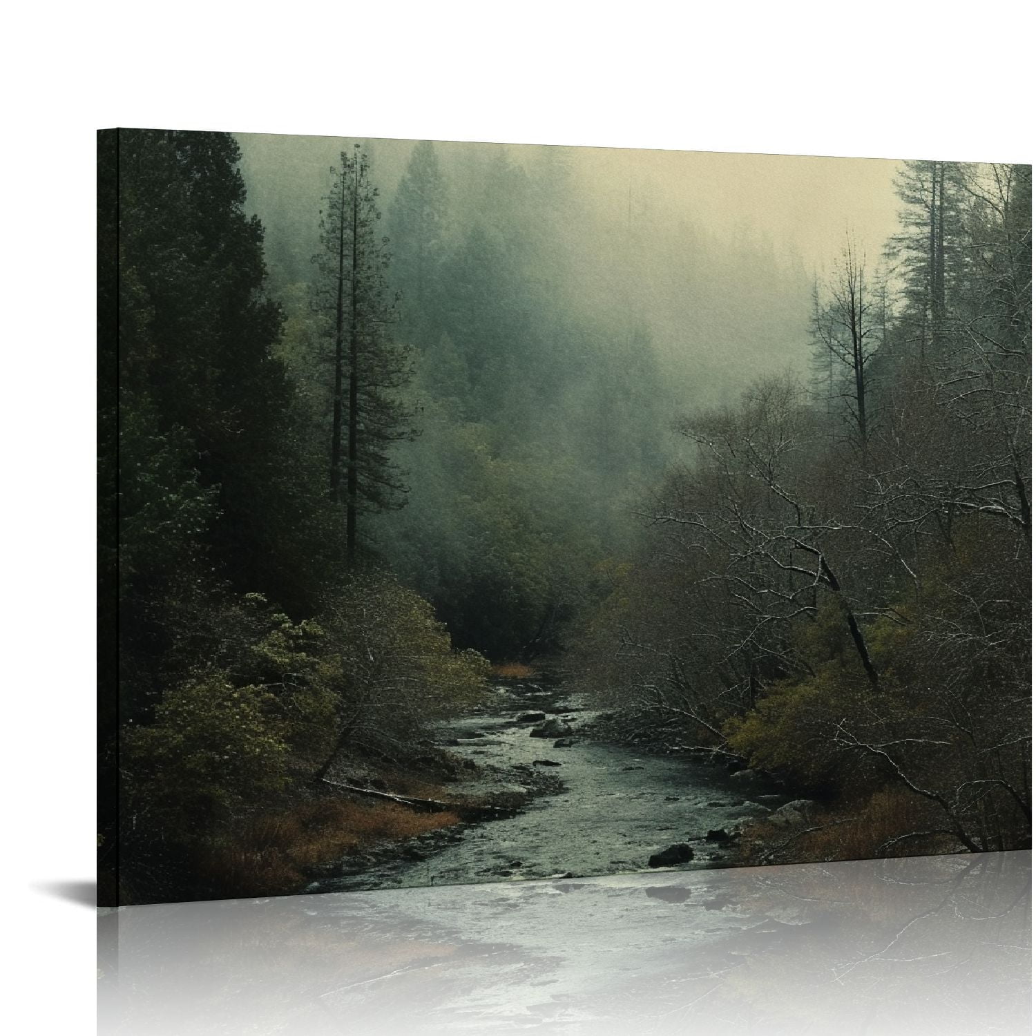 COMIO Forest And Water Stream Wall Art For Home Decor Nature Wall Art ...