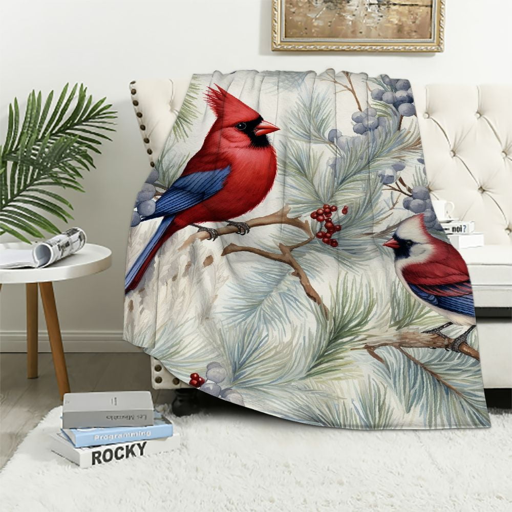 COMIO Forest Bird Spring Blanket, Soft Blankets Flannel Bed Throw Cozy ...