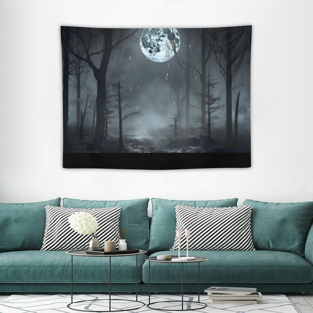 COMIO Forest Moon Tapestry, Trippy Tapestry Mystic Forest Starry Night ...