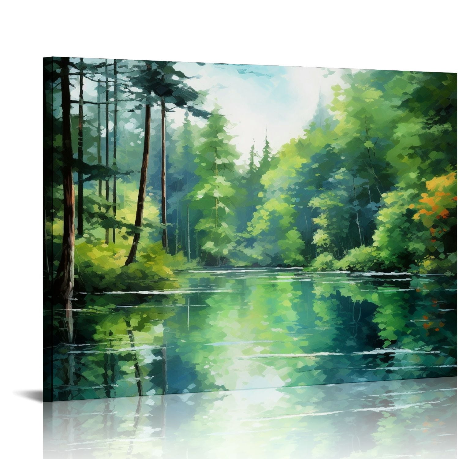COMIO Forest Paintings with Textured Modern Abstract Birch Tree Canvas ...