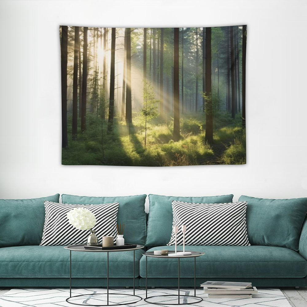 COMIO Forest Tree Tapestry Nature Landscape Tapestry Sunshine Through ...