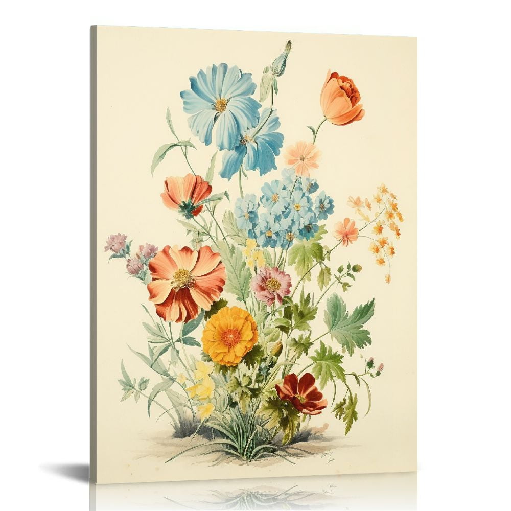 COMIO Forest Wildflower Collage Wall Art, Floral Botanical Print Wall ...
