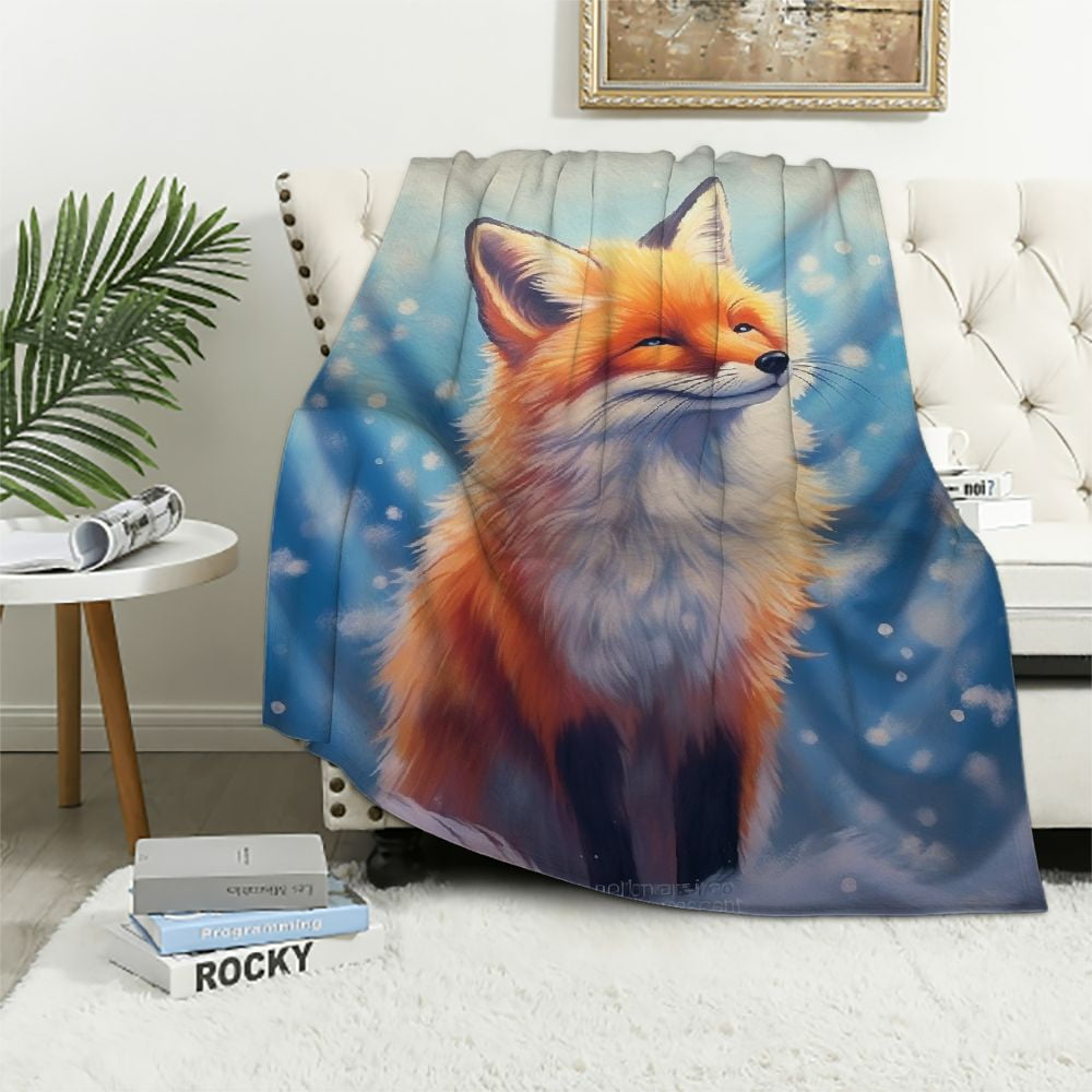 COMIO Fox Blanket, Cute Red Fox Throw Blanket Aesthetic, Fox Gifts for ...