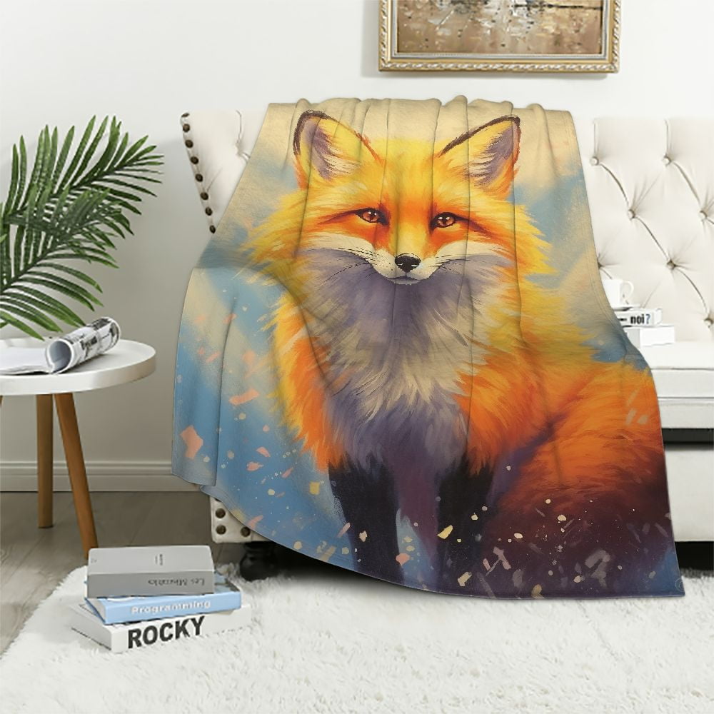 COMIO Fox Blanket, Cute Red Fox Throw Blanket Aesthetic, Fox Gifts for ...