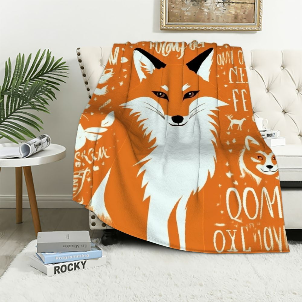 COMIO Fox Blanket, Fox Gifts, Fox Flannel Blanket for Fox Lovers, Soft ...