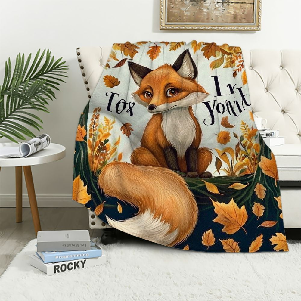 COMIO Fox Blanket - Soft Fuzzy Throw Blankets for Kids -Crib Size ...