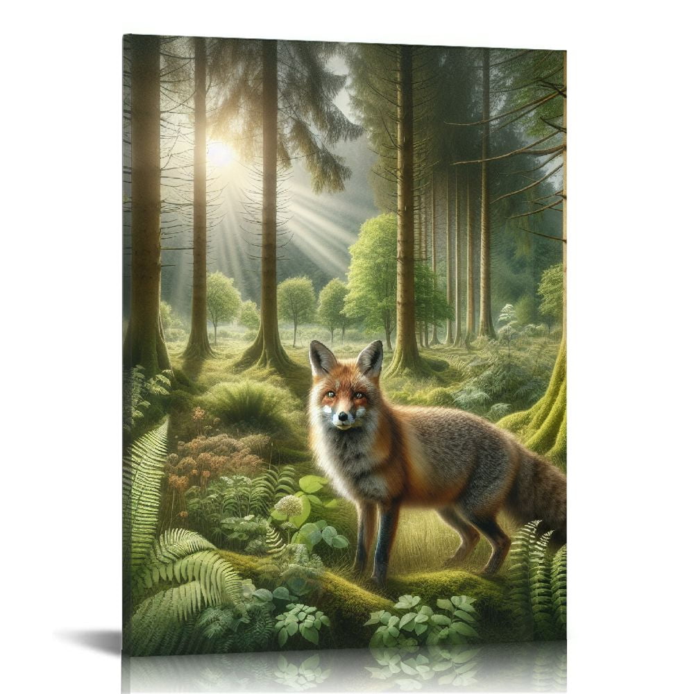 COMIO Fox Vintage Poster Art Print Retro Vintage Animal Wall Art Poster ...