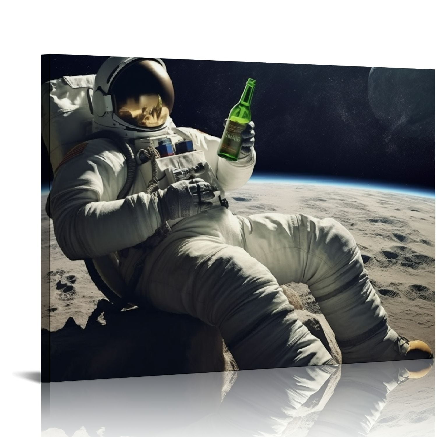 COMIO Framed Astronaut Wall Art Spaceman Poster Print on Canvas Cool ...